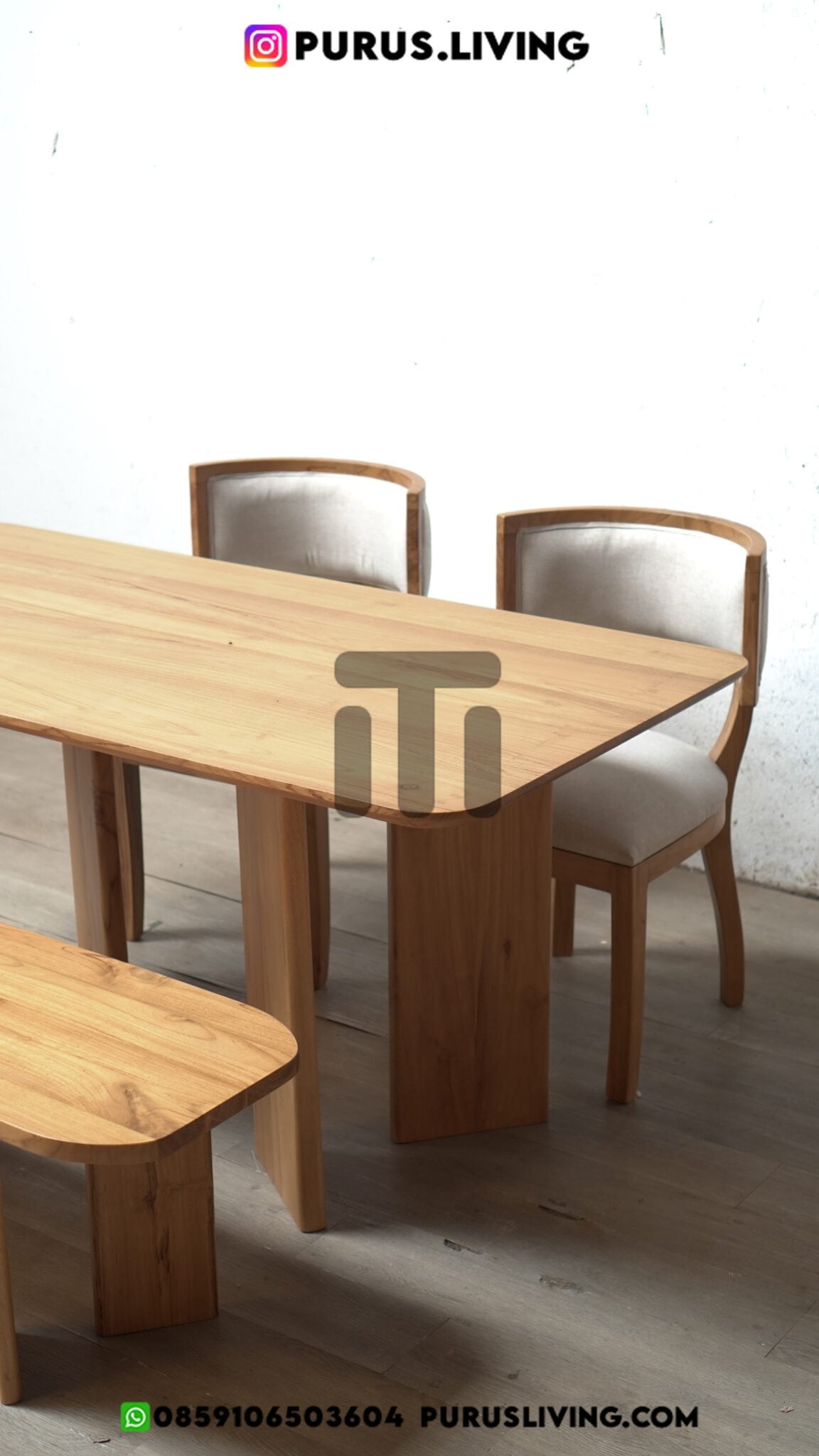 Meja Makan Unik Kayu Jati Solid - Purus Living Jepara